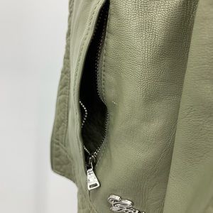 Guess | Jackets & Coats | Guess Leather Green Jacket | Poshmark